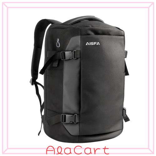 [AISFA]【大容量×多収納35L】リュック メンズ リュックサック 防水 ビジネス 17.3インチPC収納 180°開閉 USB充電ポート付き 多機能 バ