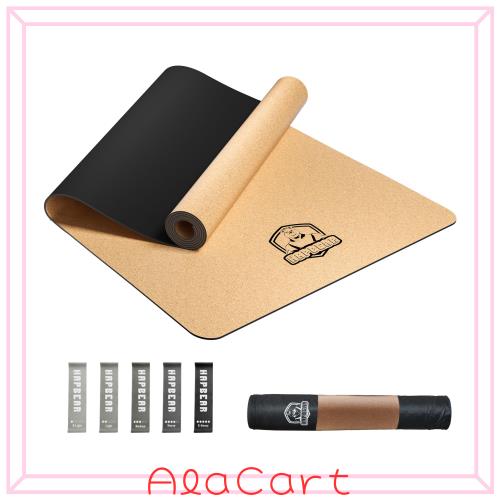 HAPBEAR コルクヨガマット 特大 ストレッチマット 滑り止め コルク製 エコ 抗菌 防臭 フィットネスマット TPE ホットヨガ ピラティス ス