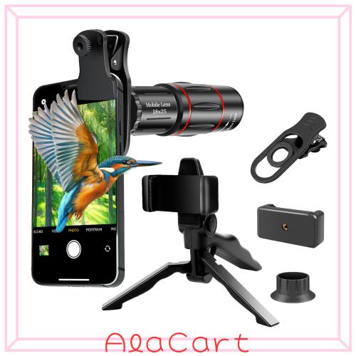 スマホ望遠レンズ 単眼鏡 望遠鏡 高倍率 スマホに簡単装着 高級BAK4プリズム クリアで鮮明な写真撮る 軽量 小型 片手操作 簡単装着 ライ
