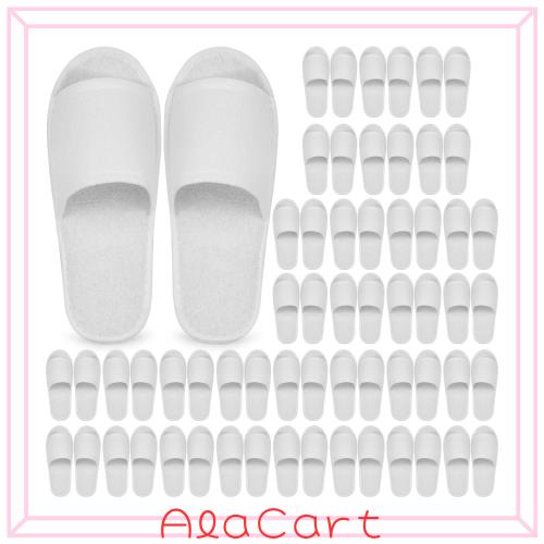 [Sophproton] 【業務用100足】使い捨てスリッパ タオル地 厚底6mm 個別包装 ホテル 旅館 介護施設向け (28×11cm)