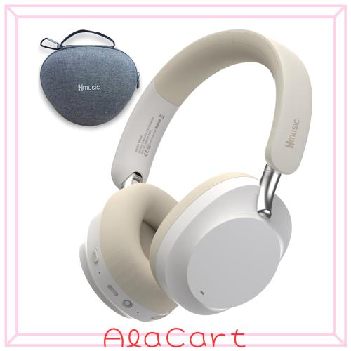 Hmusic ヘッドホン Bluetooth5.3 【日本語音声ガイド搭載】 最大 80 時間再生 有線/無線両用ワイヤレスヘッドセット ハイレゾ対応(AUX接