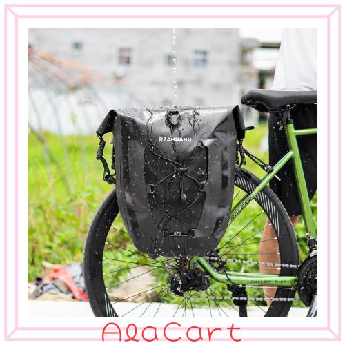 2個セット パニアバッグ 自転車 サイドバック 防水 25L+25L大容量 通勤 キャンプ 黒*2