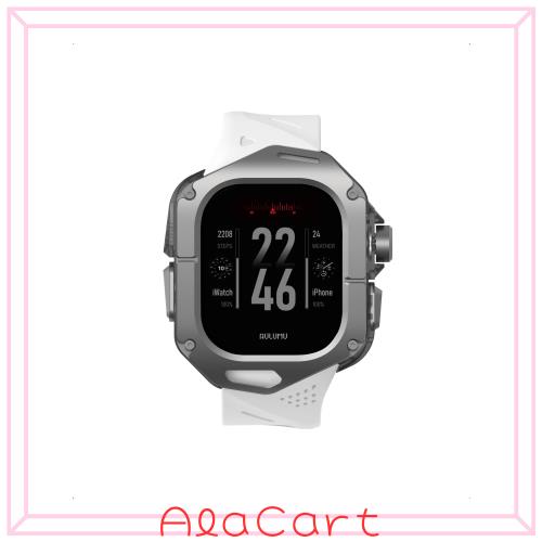 Aulumu A01 チタンケース付き Apple Watch Ultra バンド 49mm対応｜高級チタン設計｜Apple Watch Ultra 1/2 49mm対応｜ホワイトストラッ