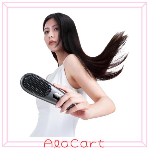 【2025革新版 ヘアデザイン】llano ヒートブラシ ブラシアイロン 1億マイナスイオン搭載 ヘアケア 静電気防止機能 MCH高速加熱 3段温度調