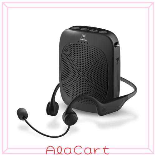 W WINBRIDGE 15W スピーカー ハンズフリー拡声器 耳掛け式マイク 音楽再生 小型スピーカー ポータブル拡声器 教室 講義 運動会 指導 会議