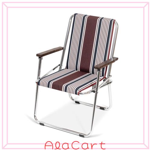 Simpleme折りたたみ式スプリングアウトドアチェアアルミフレームブラックウォールナット手摺耐荷重120kgキャンプ用 ポータブル レジャー