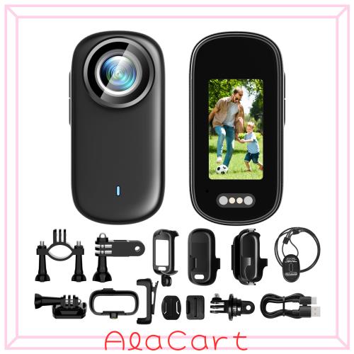 アクションカメラ 4K ウェアラブルカメラ 64G SDカード付属 120°広角 小型ビデオカメラ ボディカメラ 親指サイズ IP65防水 循環録画 wif