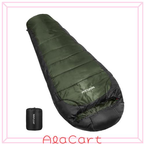 Mapleaf 寝袋 シュラフ マミー型 -18度まで対応 コンパクト キャンプ アウトドア スリーピングバッグ 丸洗い可能 登山 防災用 車中泊 室
