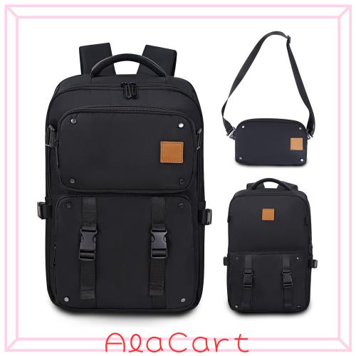 [lovvento] 16インチPC対応 リュック レディース 2点セット ポーチ付き 3way 斜め掛け ショルダーバッグ バックパック 2層構造 大容量 25