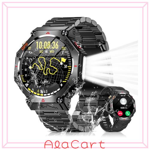 スマートウォッチ【2025新開発 GPS内蔵 CHATGPT搭載】Bluetooth5.3通話 LINE/メッセージ通知 100＋運動モード GPS運動記録 3ATM防水 スポ