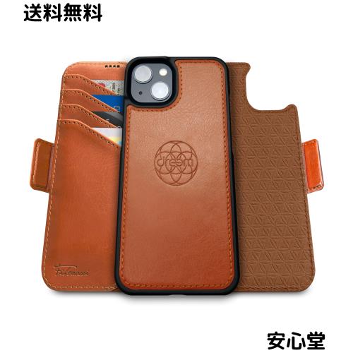 Dreem フィボナッチ（Fibonacci）2イン1 財布型ケース Apple iPhone 15 Plus用 - 高級ヴィーガンレザー製 マグネット着脱式 耐衝撃 携帯