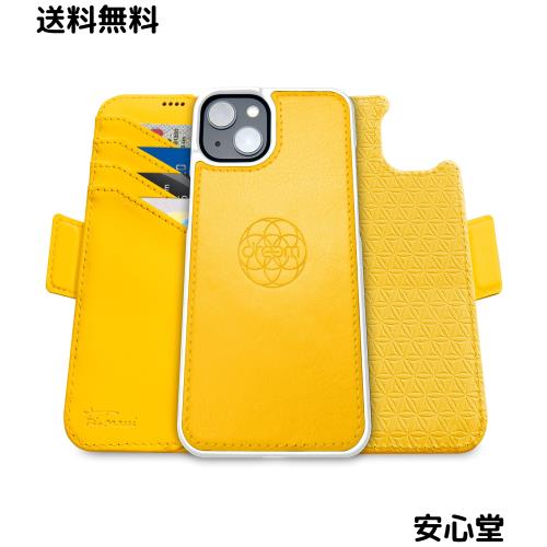Dreem フィボナッチ（Fibonacci）2イン1 財布型ケース Apple iPhone 15 Plus用 - 高級ヴィーガンレザー製 マグネット着脱式 耐衝撃 携帯