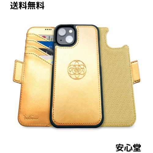 Dreem フィボナッチ（Fibonacci）2イン1 財布型ケース Apple iPhone 15 Plus用 - 高級ヴィーガンレザー製 マグネット着脱式 耐衝撃 携帯