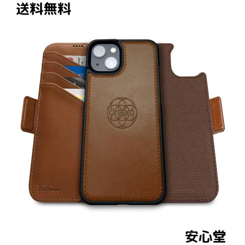 Dreem フィボナッチ（Fibonacci）2イン1 財布型ケース Apple iPhone 15用 - 高級ヴィーガンレザー製 マグネット着脱式 耐衝撃 携帯電話ケ