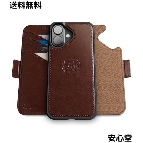 Dreem フィボナッチ（Fibonacci）2イン1 財布型ケース Apple iPhone 16用 - 高級ヴィーガンレザー製 マグネット着脱式 耐衝撃 携帯電話ケ