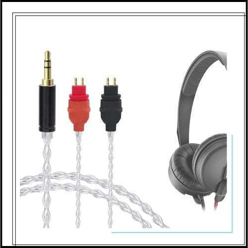 Geekria Apollo 銀メッキ アップグレード オーディオケーブル Sennheiser HD25, HD25-C, HD 25 対応 ヘッドホン交換用コード 3.5mm ハイ