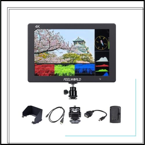 FEELWORLD T7 PLUS カメラ用液晶モニター 7インチ3D LUT 波形 ベクトル1920×1200 4K HDMI出力/入力一眼レフカメラジンバル用日本語設定