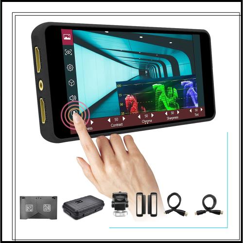 Portkeys PT5 II カメラ モニター 5” タッチスクリーン撮影モニター 超軽量| フルHD1920*1080| 4K HDMI入力・出力| 3D LUT| 波形 UI| 放