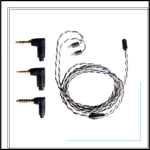 cooyin 2Pin 0.78mm リケーブル 4.4mm 3.5mm 2.5mm 3in1 L型 4芯 6N単結晶銅+4N銀メッキ銅 バランス ユニバーサル イヤホン/ヘッドホン