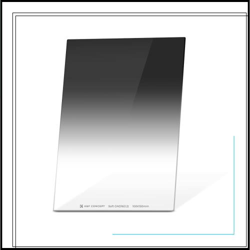 K＆F Concept 角型フィルター ハーフNDフィルターGND16 ソフト 明暗差調整 GND1.2 光学ガラス 100*150*2mm