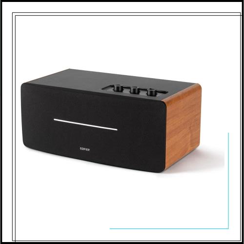 Edifier D12ブックシェルフスピーカー Bluetooth 5.0 小型木製統合デスクトップステレオ, 70Ｗ RMS,アンプ内蔵アクティブ - 2×4インチ・