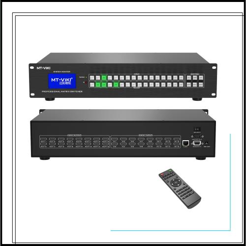 MT-VIKI 16x16 HDMIマトリックススイッチ 4K@30Hz、ラックマウント型スイッチャー＆スプリッター 16入力16出力、バックライト付きRS232 L