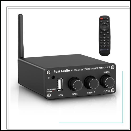 Fosi Audio BL20A 小型 Bluetooth ステレオ アンプ 家庭用 100Wx2 Hi-Fi ミニ 2チャンネル クラスD デジタルアンプ ホーム オーディオ ス