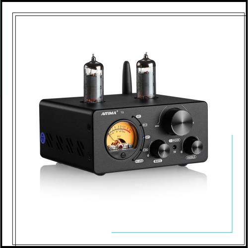 AIYIMA T9 Bluetooth 5.0 100W*2チューブアンプ 2.0チャンネル 真空管 USB DACステレオHiFiホームオーディオデジタルアンプ RCA/COA/Opt/