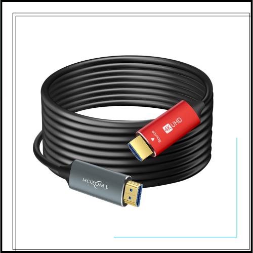 Twozoh HDMI 光ファイバーケーブル 100M 4Kファイバー HDMI コード 4K@60Hz/18Gbps対応