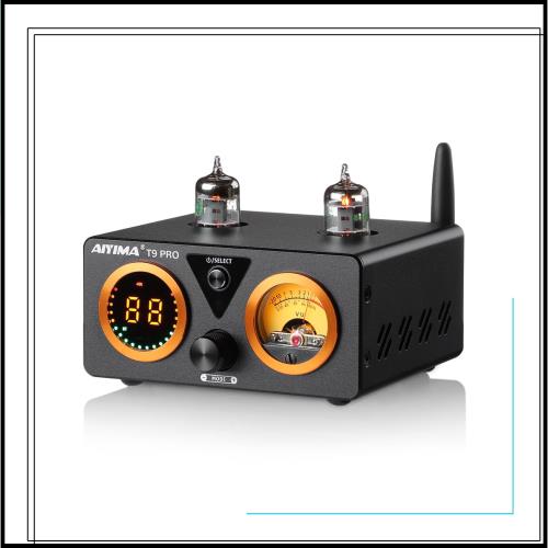 AIYIMA T9 PRO 200W Bluetooth 5.0 真空管アンプ D級HiFiデジタルアンプ 2.0/2.1ch真空管パワーアンプ VUメーター、低音高音コントロール