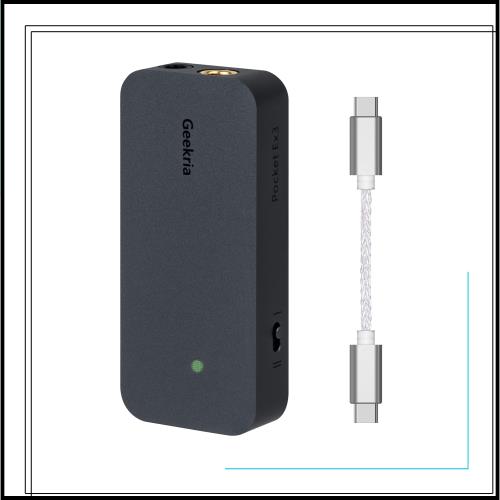 Geekria USB-C ポータブル ヘッドフォン アンプ、4.4mm バランス出力および 3.5mm ステレオ出力、Mini Hi-Fi DAC デュアル チップ CS4313