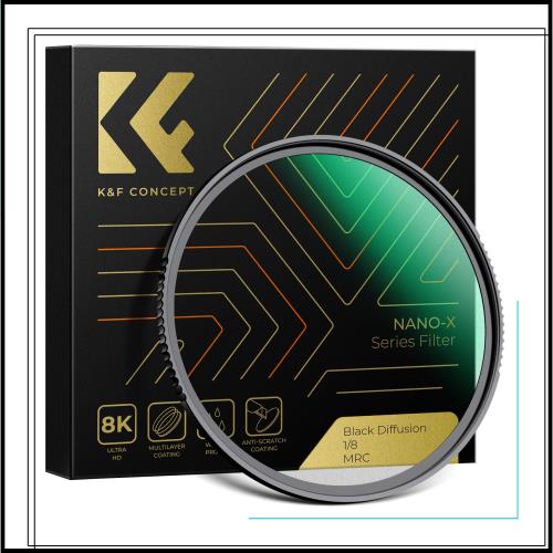 K＆F Concept 95mm ブラックミスト1/8 ソフト効果 1/8 コントラスト調整用ソフト描写用フィルター 日本製AGC光学ガラス 航空アルミ材質 超