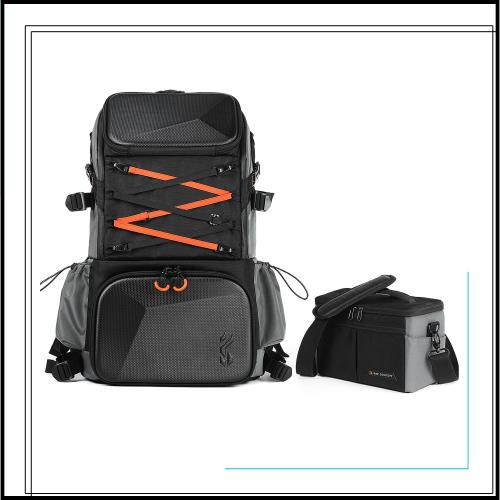 K＆F Concept カメラバッグ カメラリュック EVA材質防水耐衝撃 32L 大容量 おしゃれ リュックサック レインカバー付き 15.6インチPC収納＆