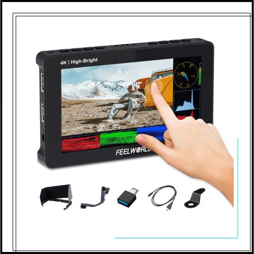 FEELWORLD F5 PROX 5.5インチ1600nit高輝度DSLRカメラフィールドモニター3D LUT波形タッチスクリーン4K HDMI/Type-C入力1920x1080IPS小型
