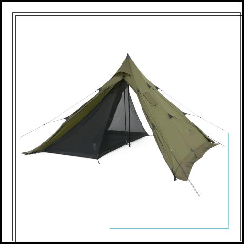 Naturehike公式ショップ ワンポールテント 2.1m 焚き火可 難燃 煙突穴付き スカート ソロ 軽量 簡単設営 コンパクト 1~2人用 通気 防風