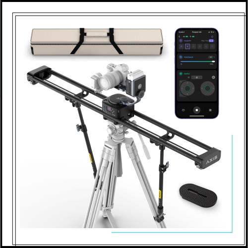 Zeapon AXIS 120 Pro (3軸) 多軸電動カメラスライダー、47インチ/120cm DSLR Dolly カーボンファイバー電気トラック、LCDスクリーンアプ