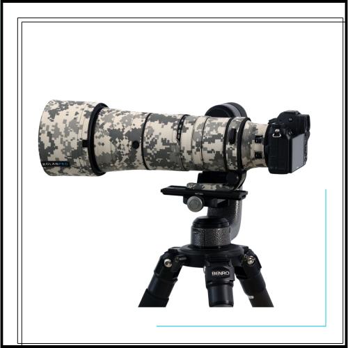 ROLANPROの防水レンズカバーは、ニコンZ 180-600mm F/5.6-6.3望遠レンズと互換性があり、デジタル迷彩の#UCPカラーコードを使用していま