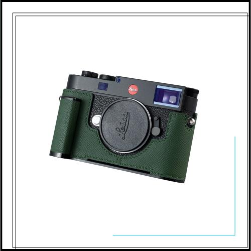 SIUTATDSH カメラハーフケース Leica M11/M11-P用 ビンテージメタル本革カメラ保護ケース スタイリッシュ ポータブル 耐衝撃 (グリーン)