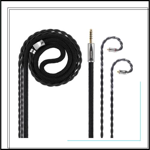 NICEHCK AceOrpheus イヤホンリケーブル 高純度8N単結晶銅OCC MMCX 4.4mm バランス 衝撃吸収ネットデザイン 金メッキプラグ フラグシップ