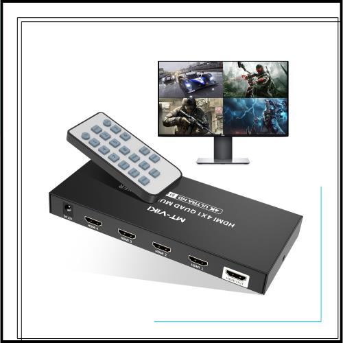 MT-VIKI HDMI 画面分割器 4入力1出力 マルチビューア スイッチ hdmi画面分割切替器 4K hdmi切替器 4x1 画面切り替え器 IRリモート付き、4