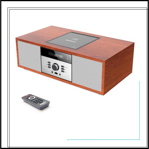 ミニコンポ・セットコンポ CDプレーヤー レトロ/Bluetooth/FMステレオ/USB MP3再生/AUX入力、ヘッドフォンジャック、家庭用コンパクトONE