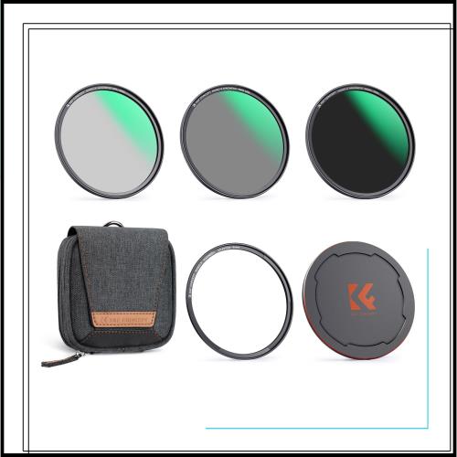 K＆F Concept 62mm 磁気アダプターリング+CPL+ND8+ND64+マグネットレンズキャップ 5点セット NDフィルター PLフィルター 磁気吸着 装着便
