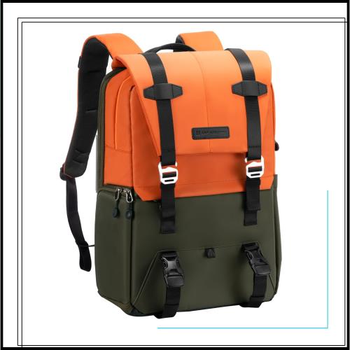 K＆F Concept カメラバッグ おしゃれ カメラリュック カメラバックパック 2気室 20L 大容量 レインカバー付き 撮影バッグ 防水 一眼レフ/