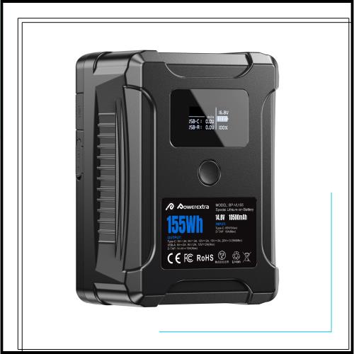 155WhVマウントバッテリー 大容量10500mAh 大容量ビデオカメラ、撮影ライト、モニター、スマホ用バッテリー 長時間動画収録可能 機内持ち