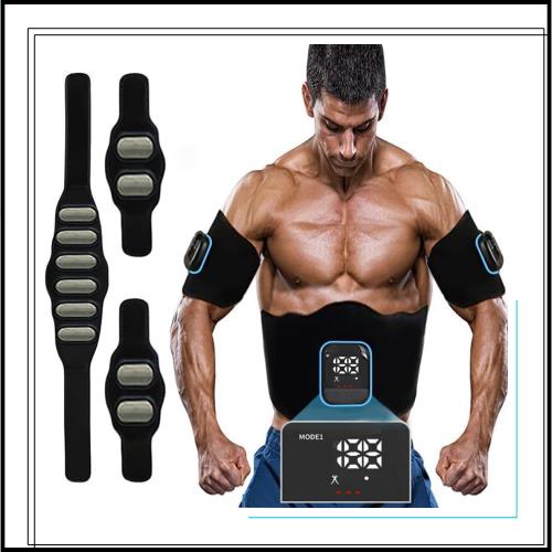 EMS 腹筋ベルト 最強モデル ジェルシート不要 腹筋 ステンレス電極パッド 筋トレ トレーニングマシーン カロリー表示 お腹 二の腕 多部位