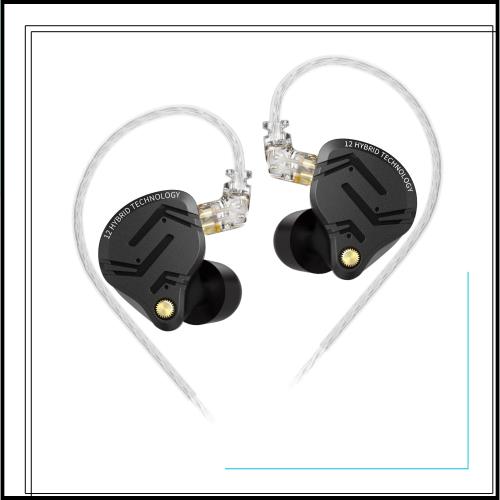 KZ ZS12 Pro X イヤホン KZ ハイエンド5BA+1DDハイブリッドイヤホン 有線 カナル型 イヤモニ 耳掛け 高遮音性 HIFI音質 オールメタル ノ