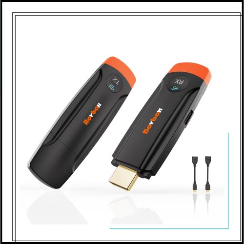 ワイヤレス HDMI 送受信機、1080P HD無線HDMI 196フィート(60m) 、2.4G/5Gワイヤレス拡張キット、WIFI＆設定不要 挿すだけで使える 音画同