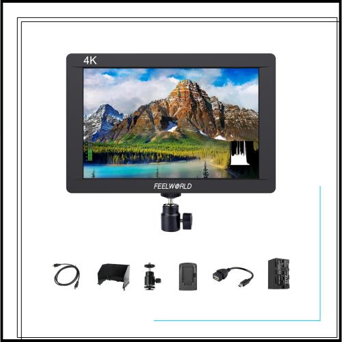 FEELWORLD FW703 7インチフルHD1920x1200カメラモニター3D LUT波形3G-SDI/4K HDMI入出力（F750バッテリー付き）