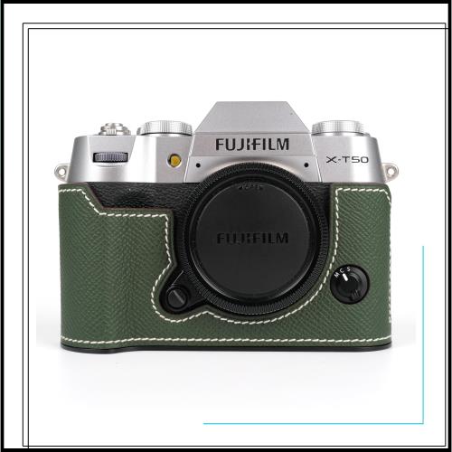 【CLChandmade】対応 Fuji X-T50 専用 カメラケース カメラカバー カメラバッグ 本革/Fuji X-T50 カメラ保護ケース 頭層牛革本体+メタル