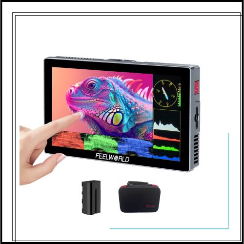 FEELWORLD P6X 5.5インチ1200nits超高輝度デジタル一眼レフカメラモニター アルミニウムハウジング、4K HDMI、3D LUT、全波形など バッテ